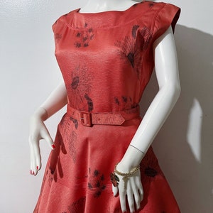 1950s Miss Peg Palmer Coral Fit and Flare Dress With Matching Belt 50s ...