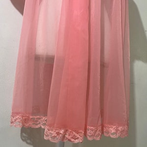 1960s Shadowline Pink Sheer Robe Peignoir 60s Pin up Lingerie Mcm Glam ...