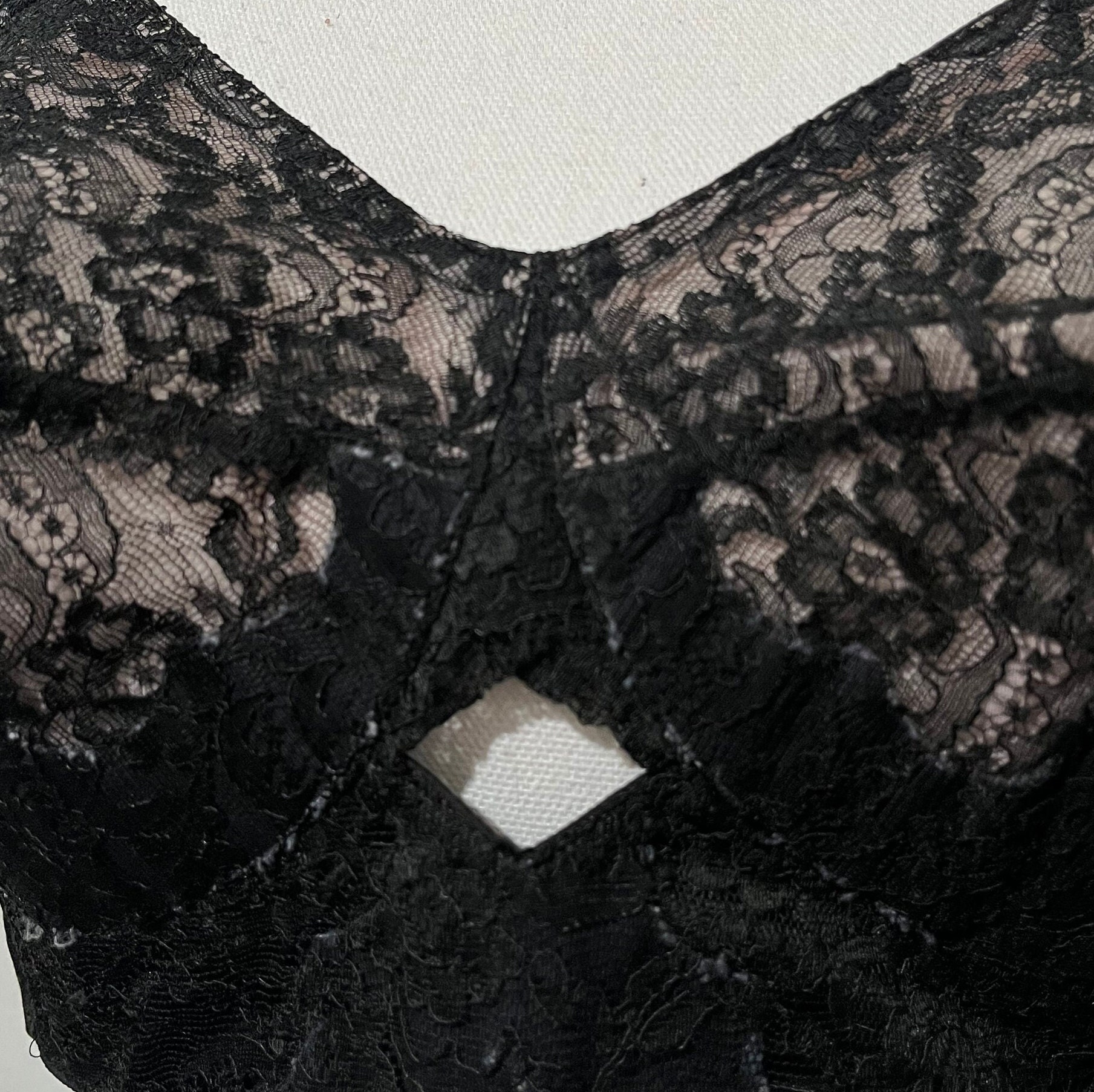 36D 1950s Charmode Sears Black Lace Bra 50s Pin up Lingerie Bustier ...