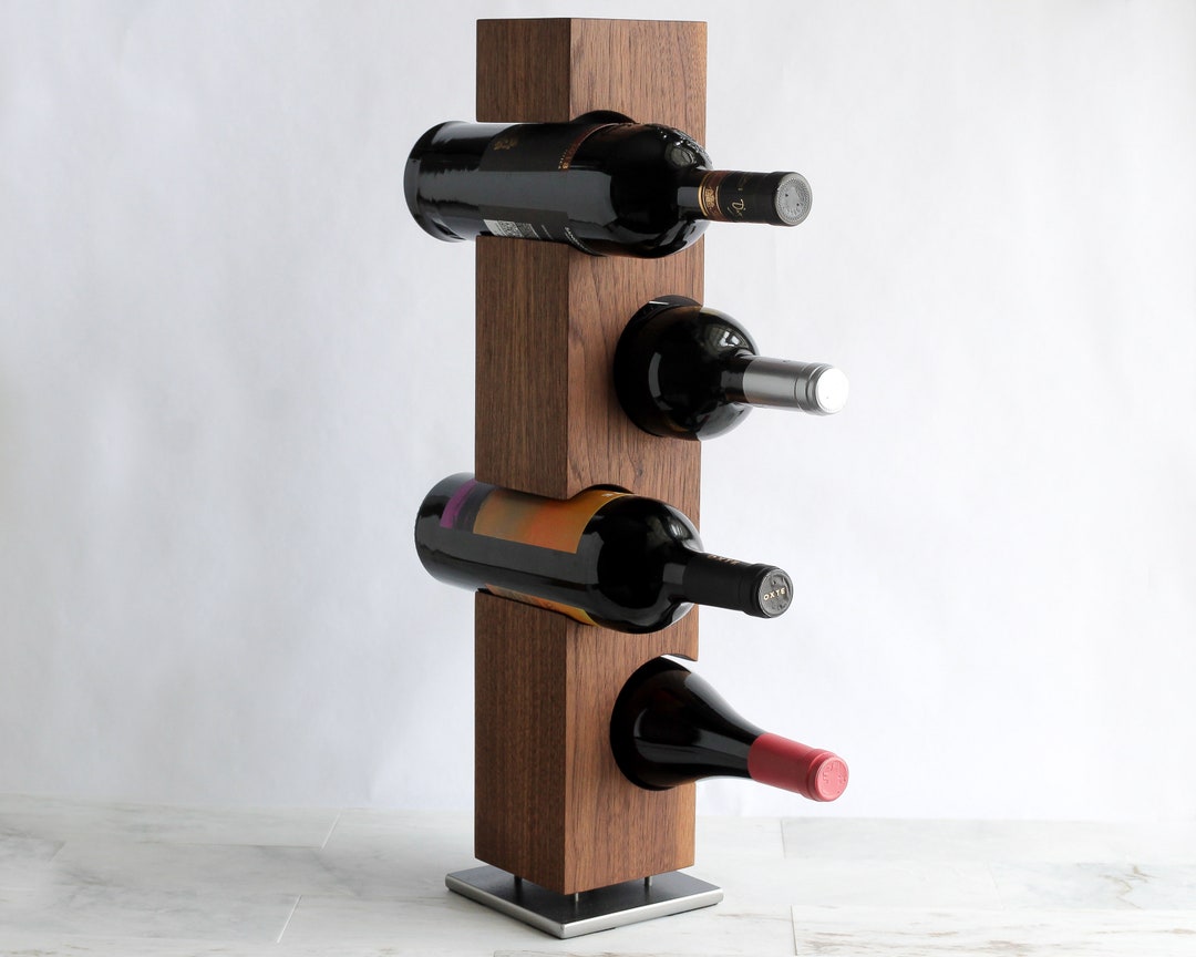 Custom Tabletop Wine Rack From Solid Black Walnut Wood, Hard Wood With ...