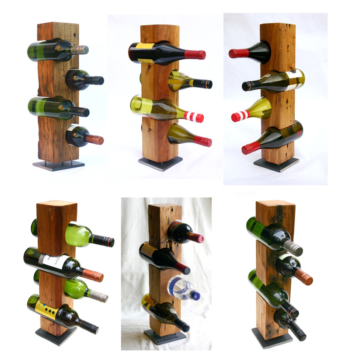 C.1800s Barn Wood Wine Rack, Made-to-order, "smooth" Light Barnwood ...