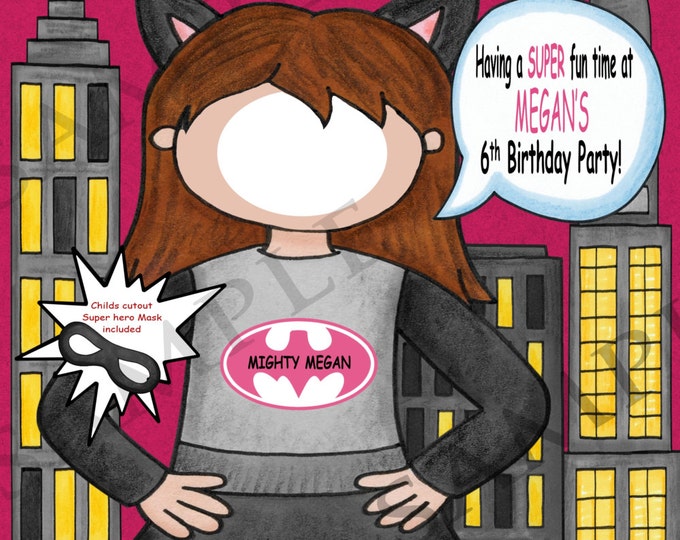 Superhero /batgirl Birthday Decoration/ Batgirl Photo Prop Print/ Bat ...