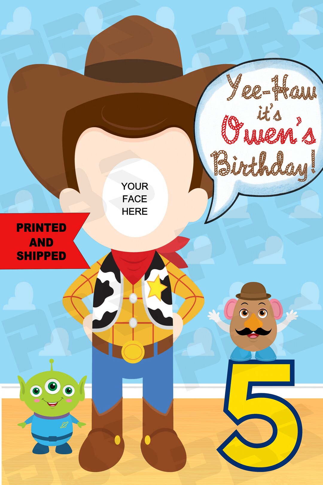 Toy Story Woody PRINTED Lifesize Print, Cut Out Toy Story Birthday ...
