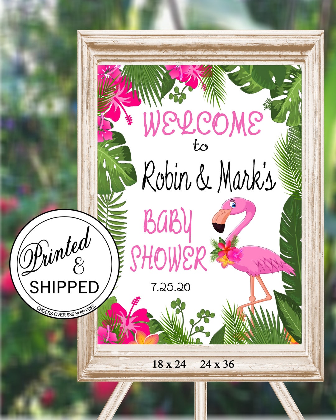 Flamingo Welcome Sign Flamingo Party Decoration Flamingo - Etsy