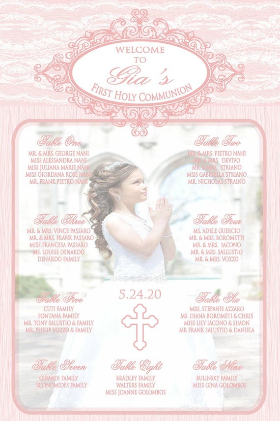 First Holy Communion Girl Seating Chart Baptism Confirmation - Etsy