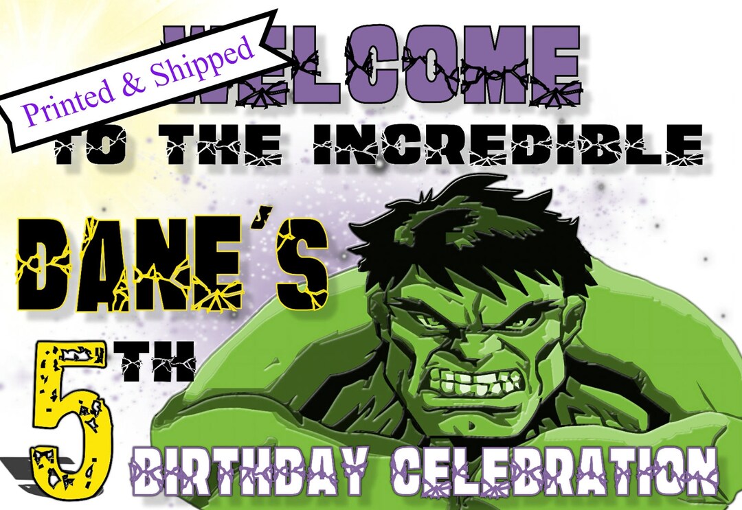Incredible Hulk Welcome Birthday Poster/ Hulk Birthday Sign/ Hulk ...