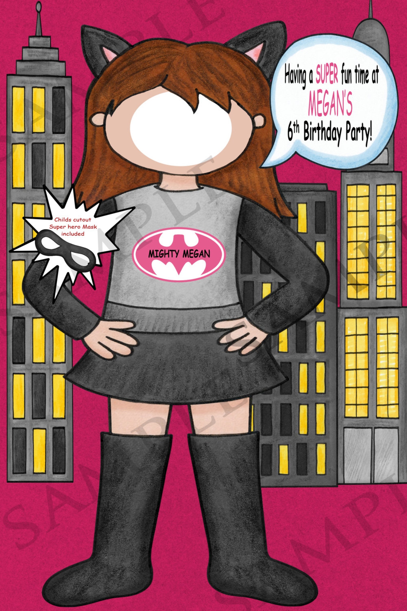 Superhero /batgirl Birthday Decoration/ Batgirl Photo Prop Print/ Bat ...