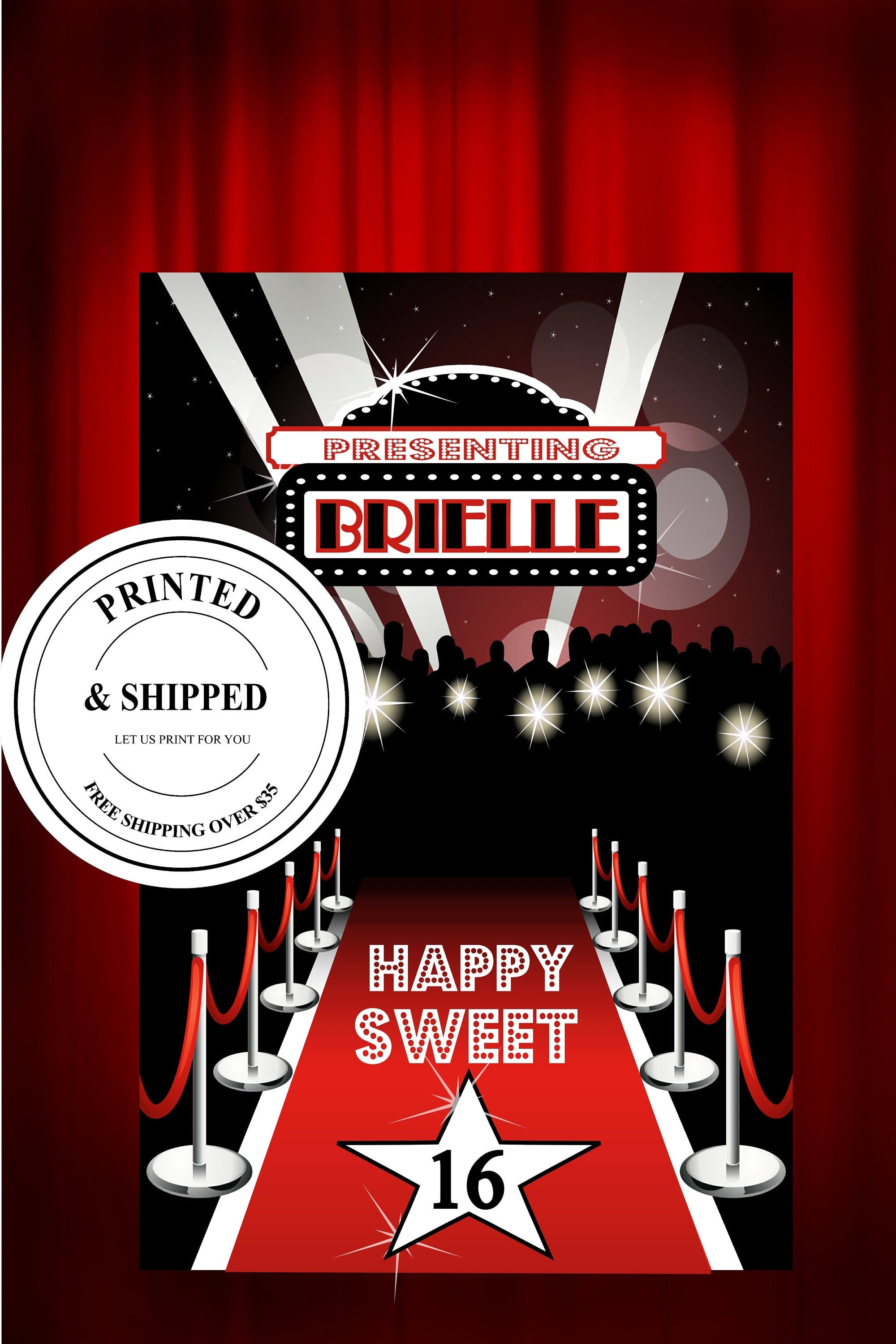 Red Carpet Hollywood Party Posterprinted Hollywood Movie | Etsy