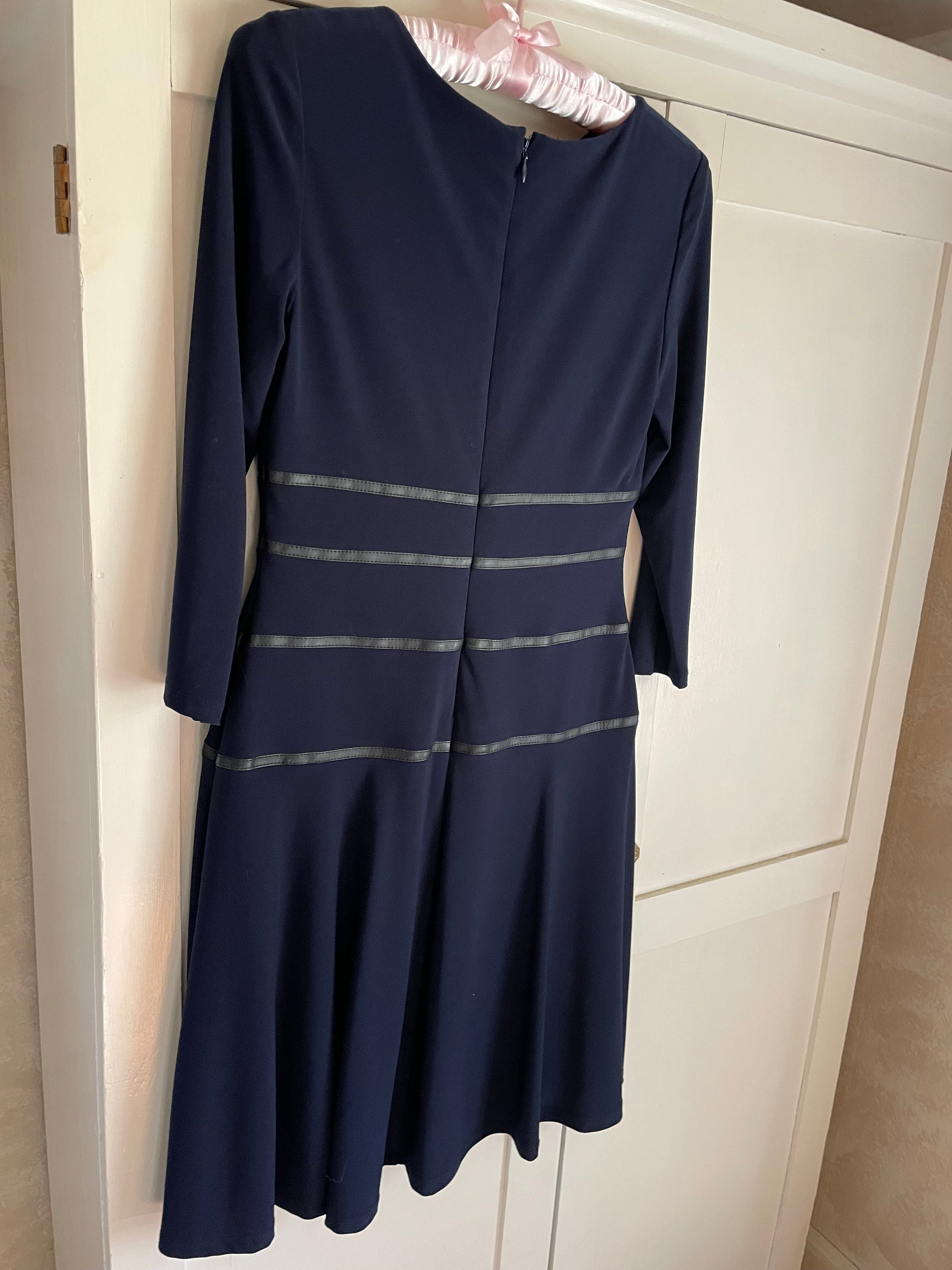 Ralph Lauren Navy Blue Fitted Dress - Etsy