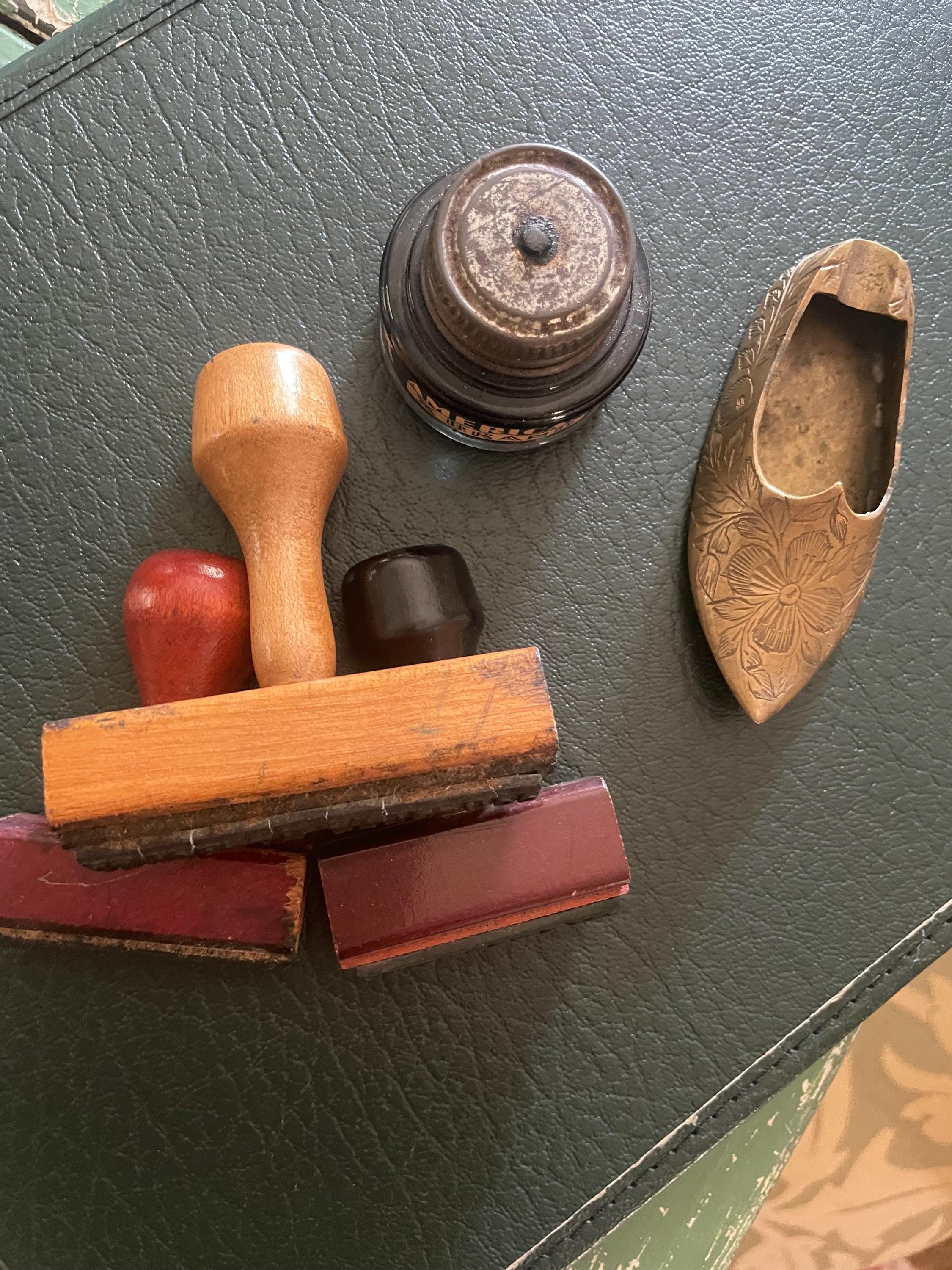 Vintage Rubber Stamp Ink. Rubber Stamps, Paper Clip Holder - Etsy