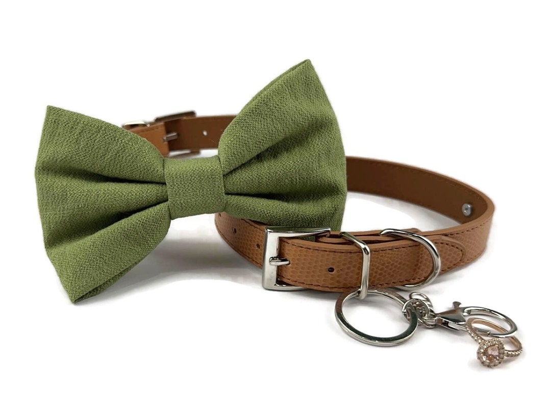 Sage Dog Bow Tie With Optional Ring Clip Dog Bow Tie Sage Wedding Dog ...