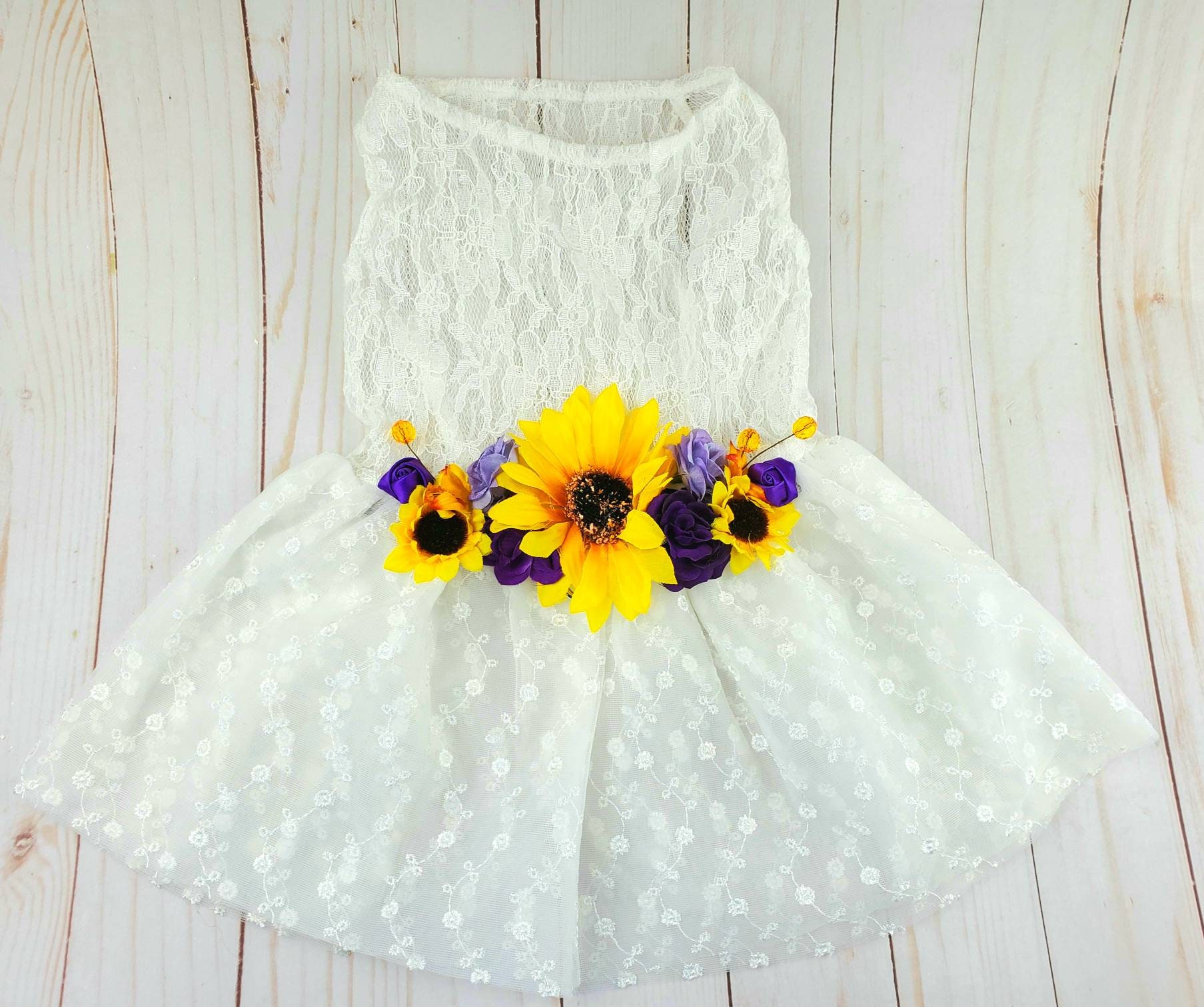 Purple Dog Dress Sunflower wedding Yellow and purple | Etsy