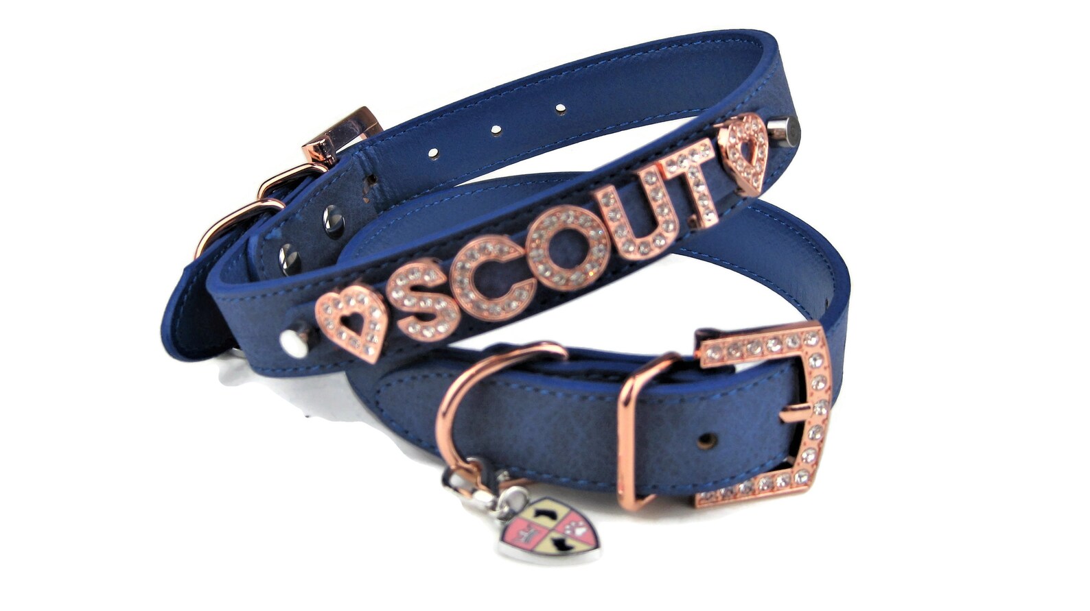 Blue Suede Dog Collar Custom Pet Collar Personalized Dog - Etsy