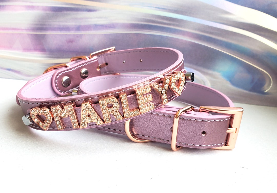 The Spacedust Mauve Collar | Personalized Dog Collar | Dog Name Collar ...