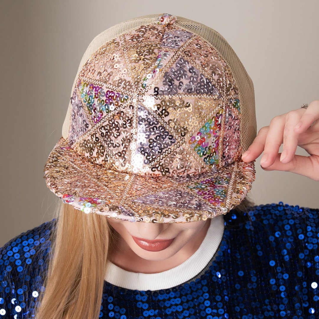 Sparkling Sequin Baseball Cap Mesh Back Ball Cap Hat - Etsy