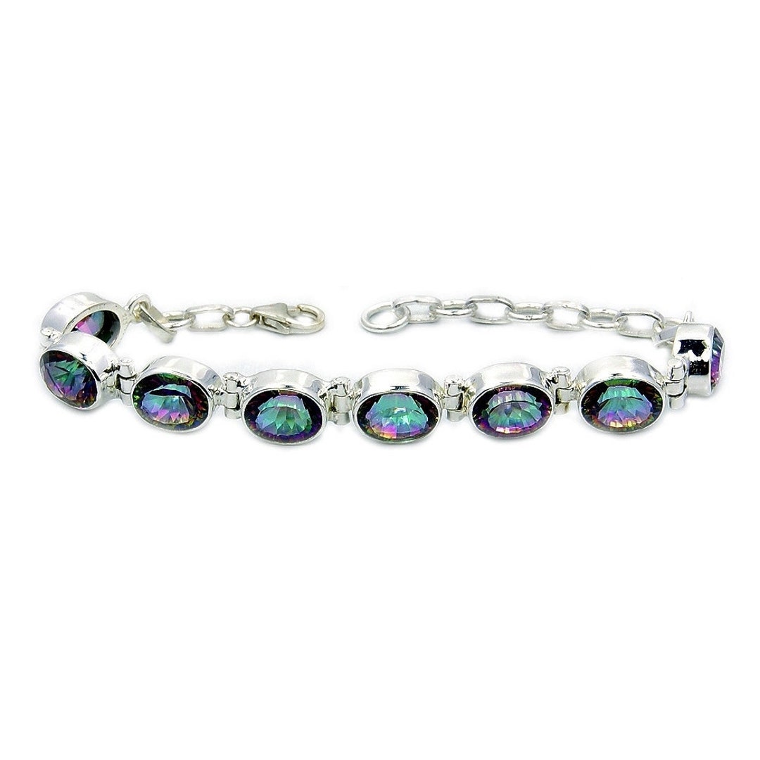 Mystic Topaz Bracelet Sterling Silver Bracelet, Gift for Her - Etsy