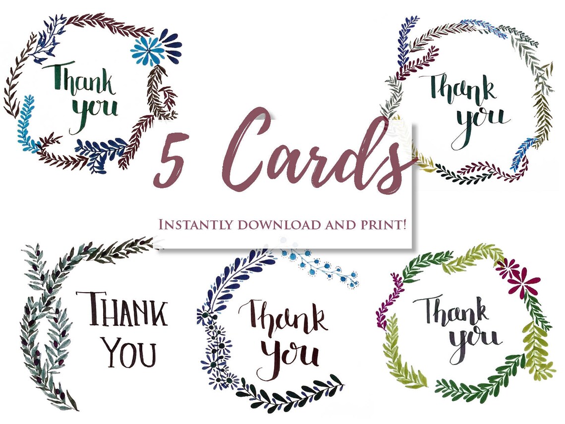 Thank You Notes: Hand-painted High Quality Clip Art for - Etsy