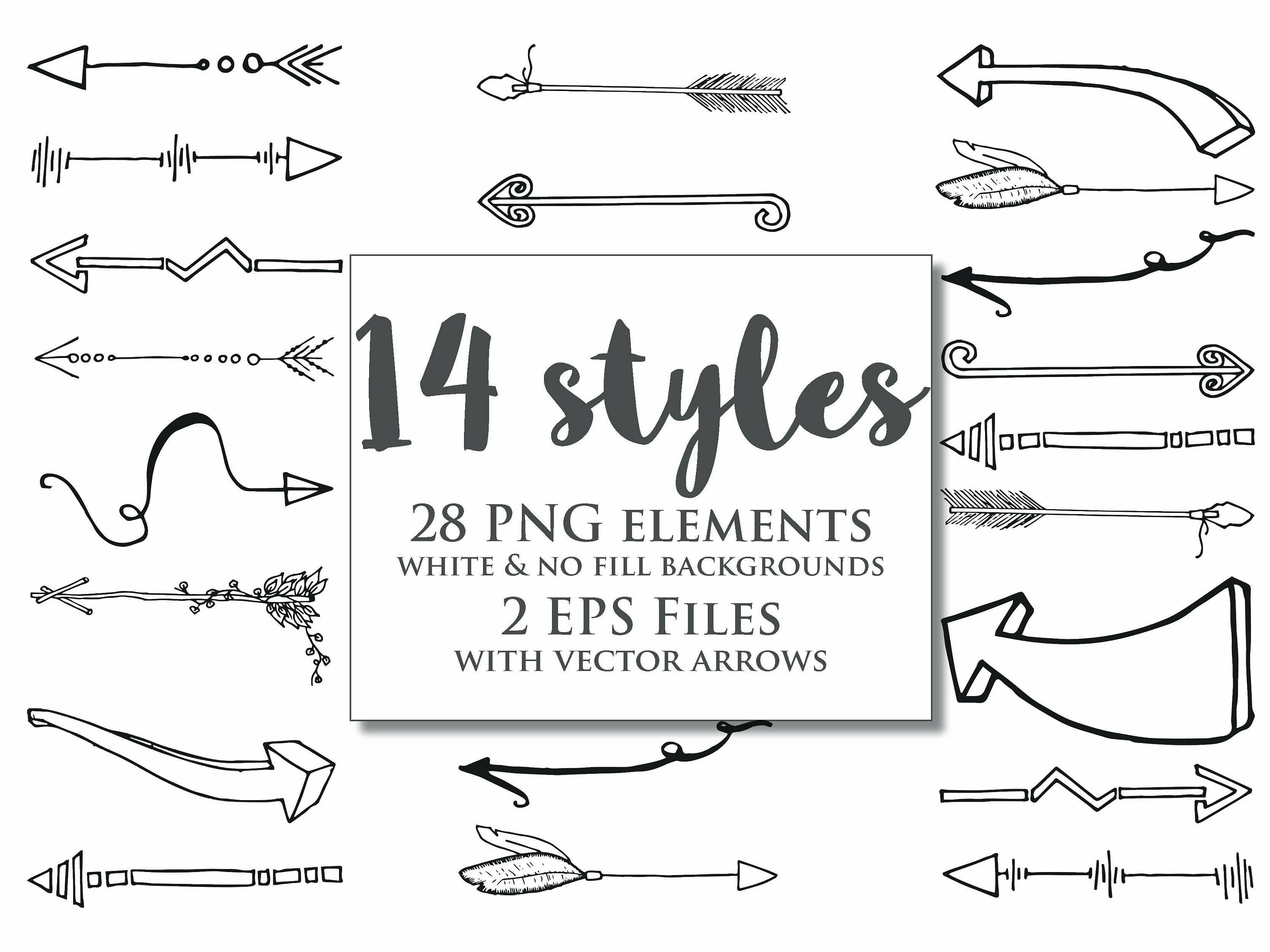 Doodle Arrows Set - Hand-drawn for Instant Download - Etsy