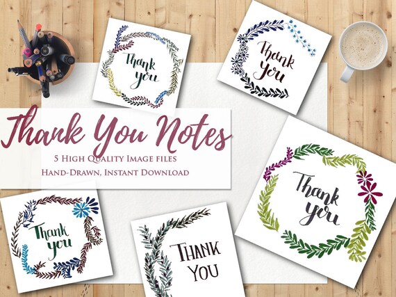 Thank You Notes: Hand-painted High Quality Clip Art for | Etsy