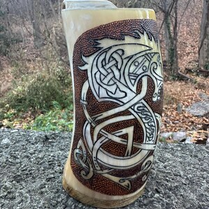 Pyro Engraved Fenrir Drinking Horn Mug - Etsy