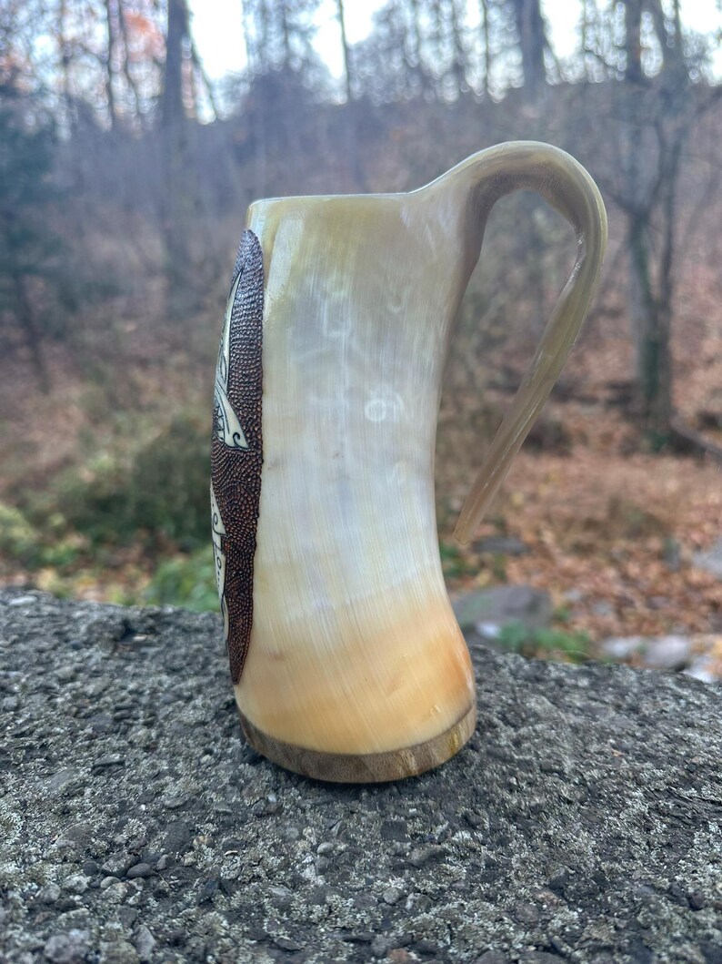Pyro Engraved Fenrir Drinking Horn Mug - Etsy