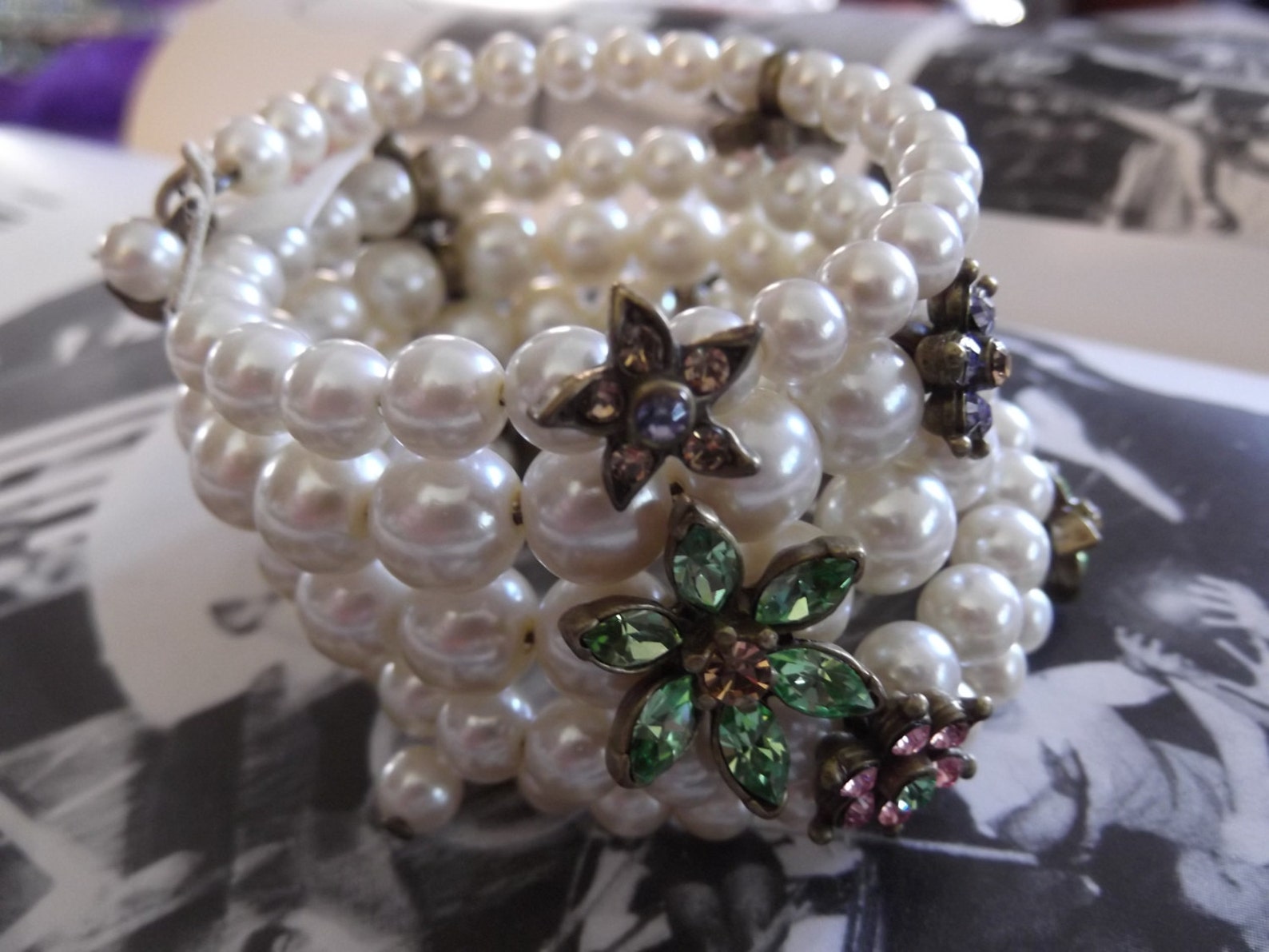 Vintage 1990s Bracelet Deadstock With Original Tag White Faux - Etsy UK