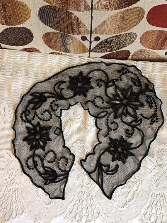 Victorian Edwardian Black Lace And Glass Bead Clothin… - Gem