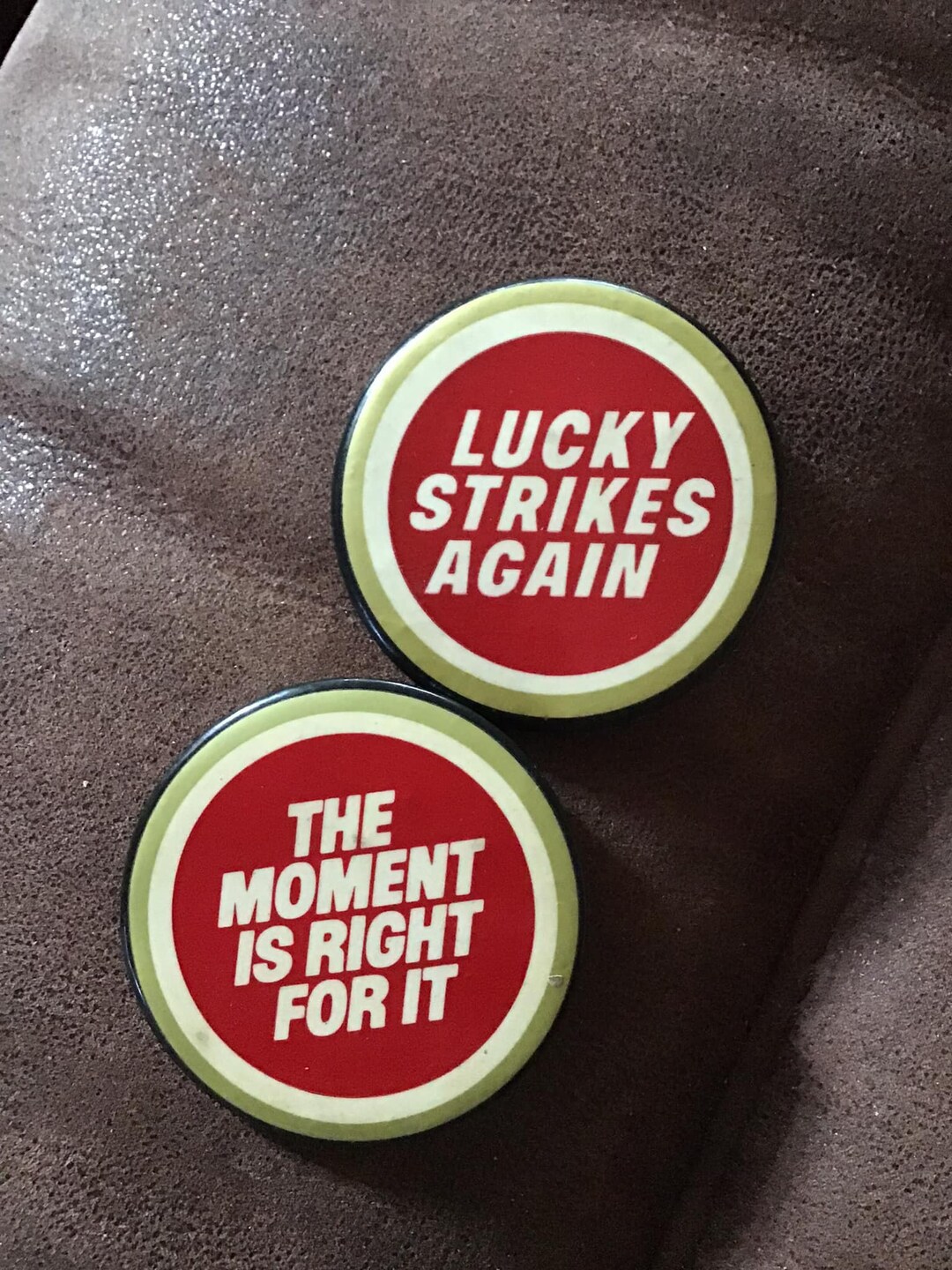 Vintage 1970's Pinback Buttons Set of 2 *lucky Strike Cigarettes ...