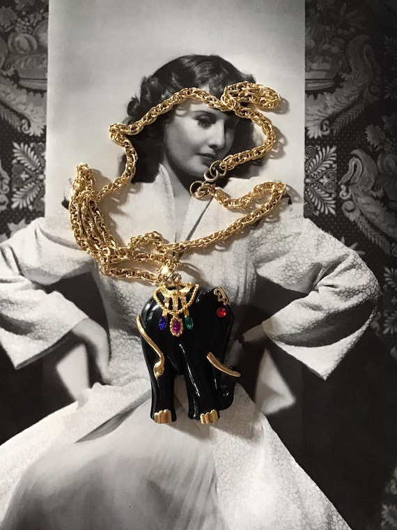 elephant brooch vintage 70s - Gem