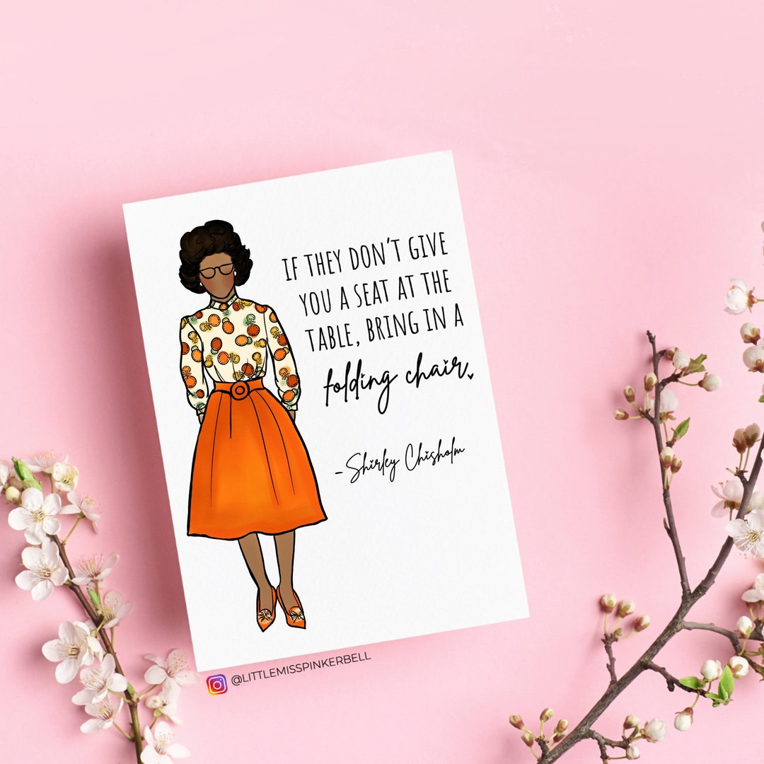 Shirley Chisholm Print- Miss Pinkerbell Feminist Card, Strong Black ...