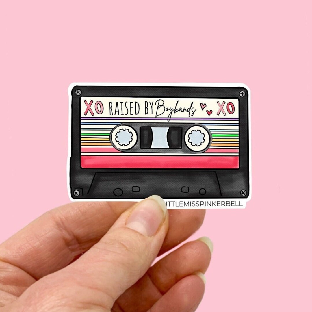 Raised by Boybands Cassette Tape Sticker, 90s Music Vinyl Decal, Funny ...