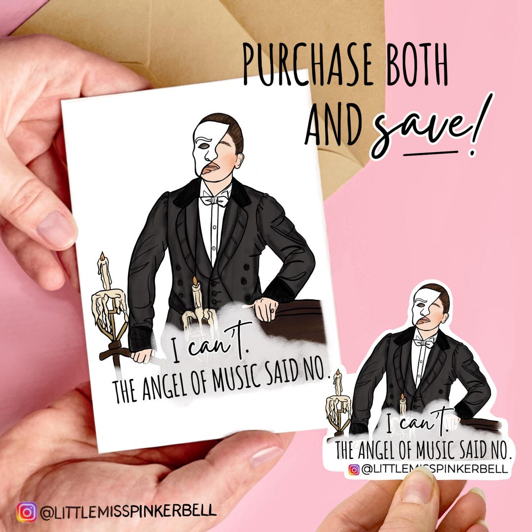 Phantom of the Opera Sticker, Angel of Music Sticker, Musical Theatre ...