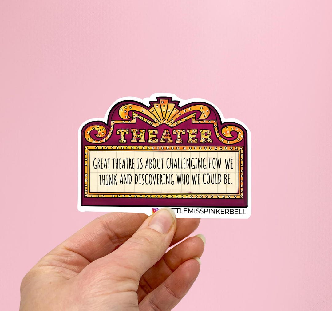 Theatre Sticker, Theatre Marquee, Drama Gift, Performer Card, Stickers ...