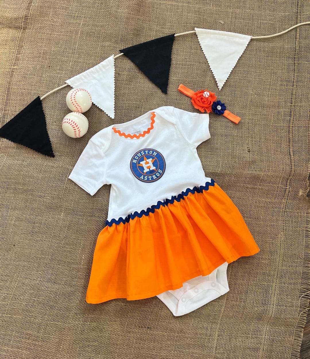 Houston Astros Baby Onesie Dress: Baseball Fan Outfit - Etsy