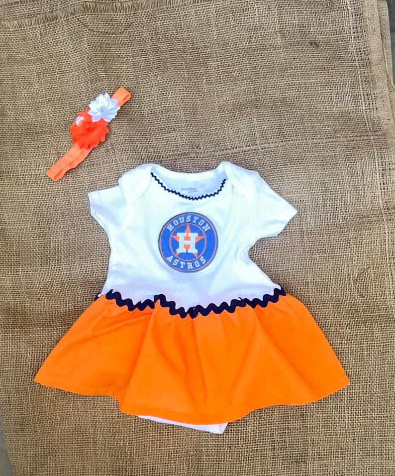 Houston Astros Baby Onesie Dress: Baseball Fan Outfit - Etsy