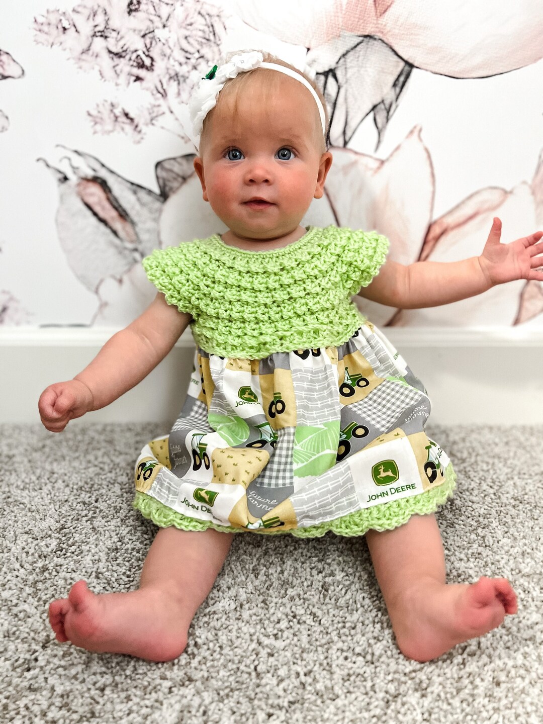 John Deere Tracker Dress, John Deere Tracker Fabric Romper, 9-12 Months ...