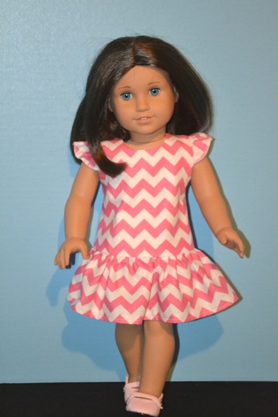 Pink Chevron American Made Dress Fits 18" Girl Doll-sweet Summer Print ...