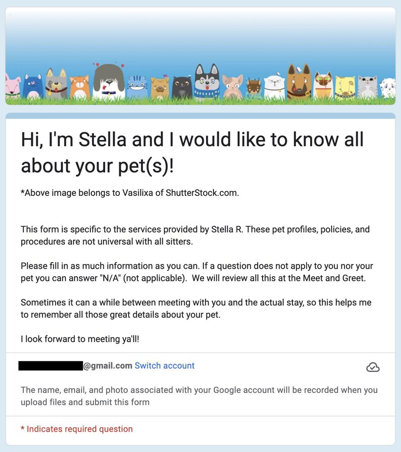 Rover Pet Sitting Intake Form and Contract - Editable Google Docs ...