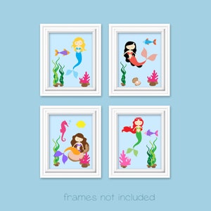 Mermaid Nursery Decor Nautical Girl's Room Decor Under the Sea Nursery ...