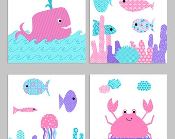 Frog Nursery Art Turtle Nursery Blue Green Orange Yellow Boy | Etsy