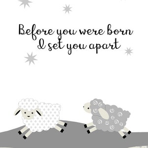 Grey and Cream Sheep Nursery Wall Decor, Set of 3 Prints, Scripture ...