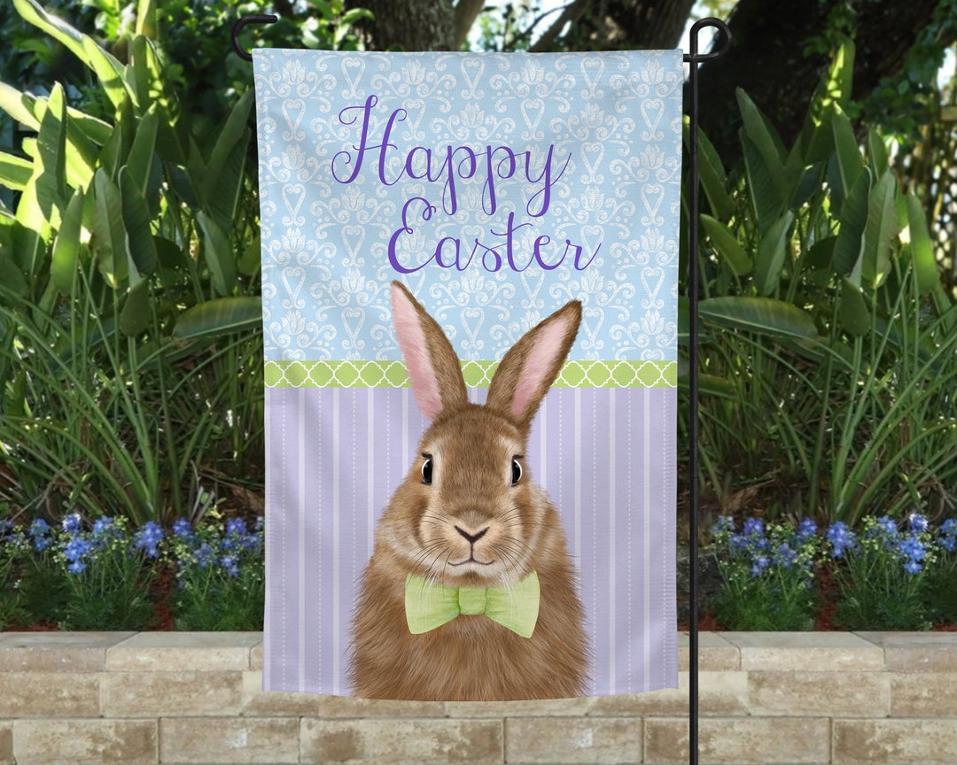 Happy Easter Flag, Easter Yard Flag, Easter Bunny Flag, Easter Garden ...