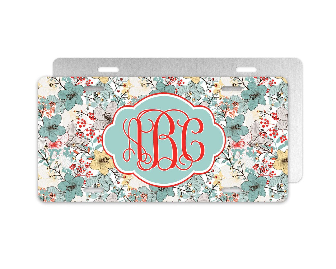 Personalized Floral License Plate, Floral Car Tag, Novelty Plate ...