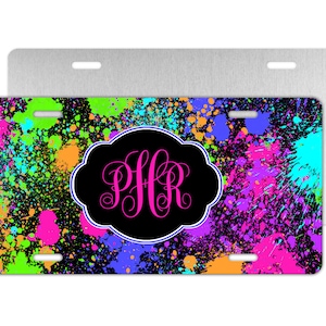 Paint Splatter License Plate, Personalized Novelty Plate, Front of Car ...
