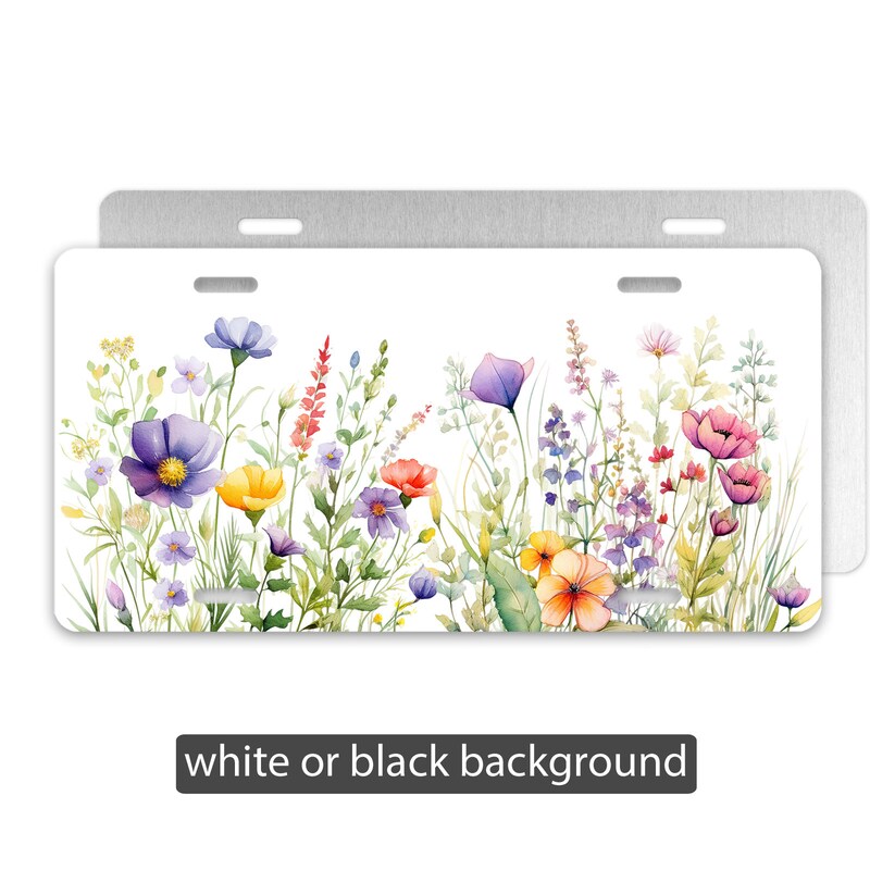 Floral License Plate - Etsy
