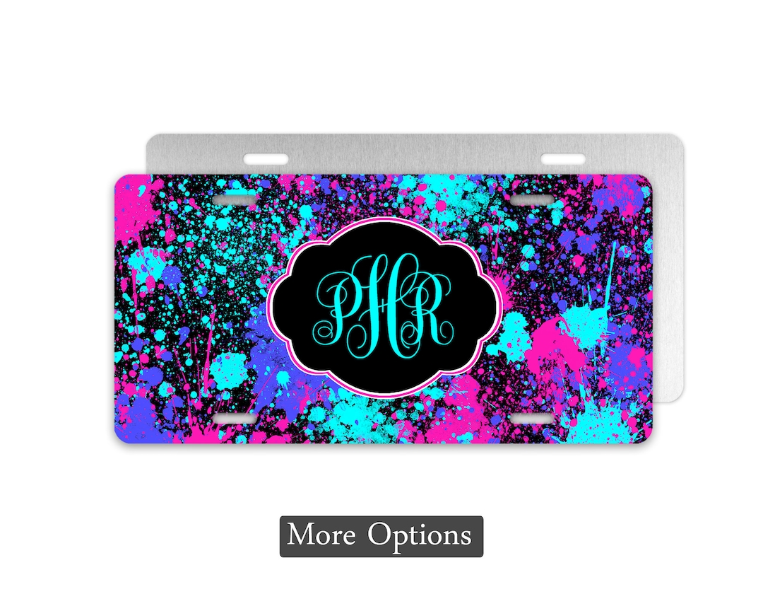 Paint Splatter License Plate, Personalized Novelty Plate, Front of Car ...