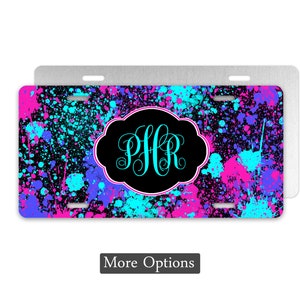 Paint Splatter License Plate, Personalized Novelty Plate, Front of Car ...