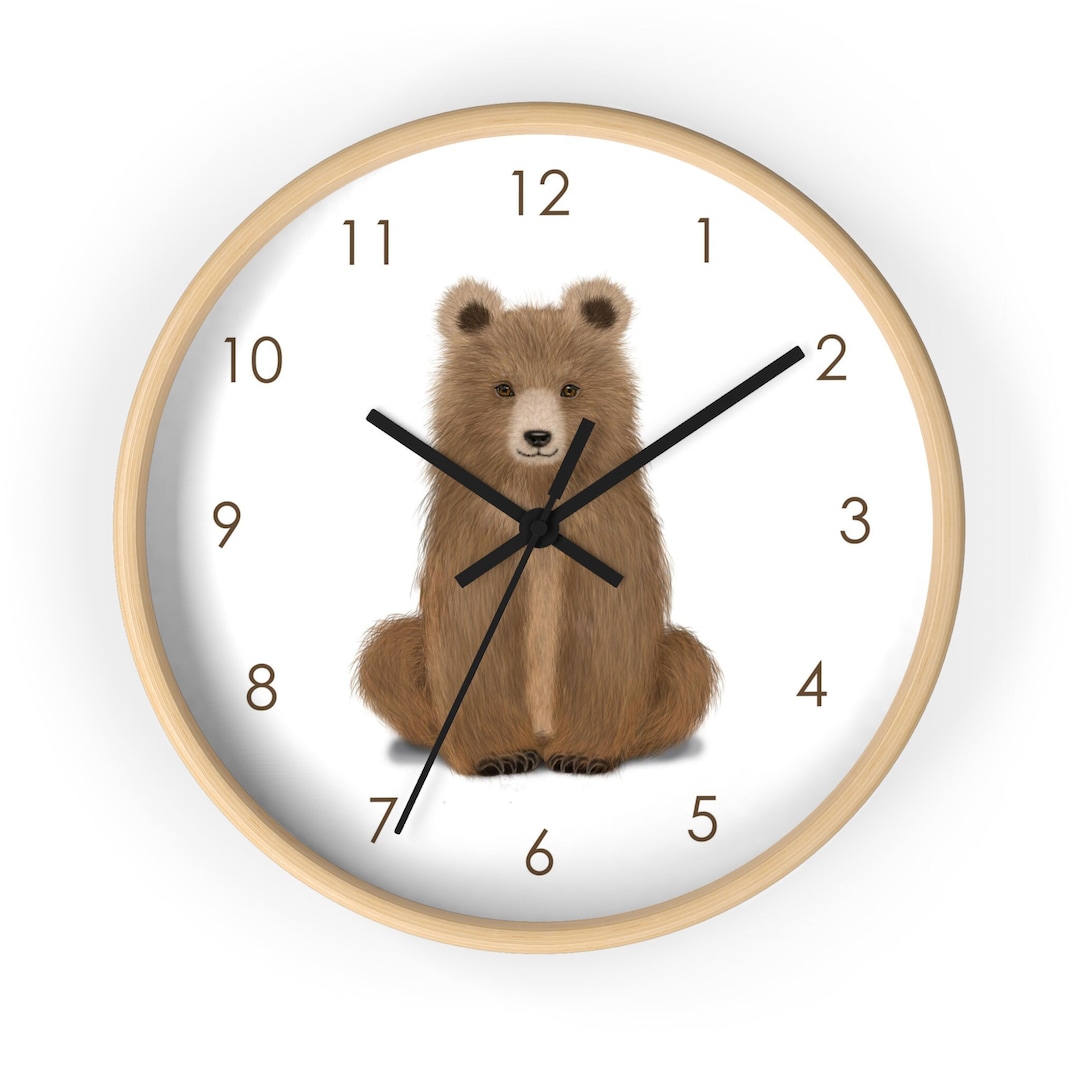Watercolor Bear Wall Clock: Quiet Nursery Decor - Etsy