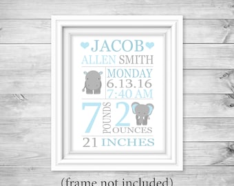 Custom Birth Stats Print, Baby Name Art, Personalized Baby Gift, Birth ...
