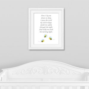 Bumble Bee Nursery Print, Bedtime Prayer Print, Bee Nursery Art, Bee ...
